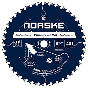 Norske Tools NCSBS417 8-1/4 inch 40T Socktooth Circular Finishing Saw Blade 5/8 inch Bore with Laser Cut Diamond Knockout