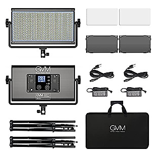GVM 1500D RGB LED Video Light, 75W Video Lighting Kit with Bluetooth Control, 2 Packs Led Panel Light for Photography, YouTube Studio, Video Shooting, Conference, 1128 Led Beads