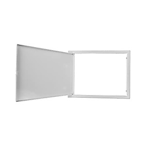 12" x 16" Inch Access Panel Door - Steel for Indoor Use - Opening Flap Cover Plate - Box Door Lock - Door Latch - Inspection Hatch - White Polymer Coating - Intended for Walls and Ceilings