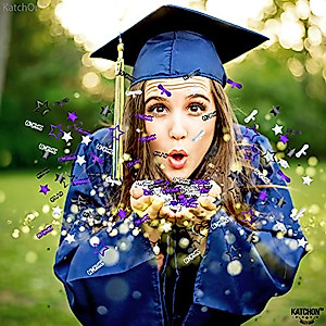 Graduation Confetti 2023 - Pack of 1000 | Grad Confetti 2023 Silver Graduation Decorations 2023 | Graduation Centerpieces for Tables 2023 | Purple Graduation Party Decorations 2023 Confetti Graduation