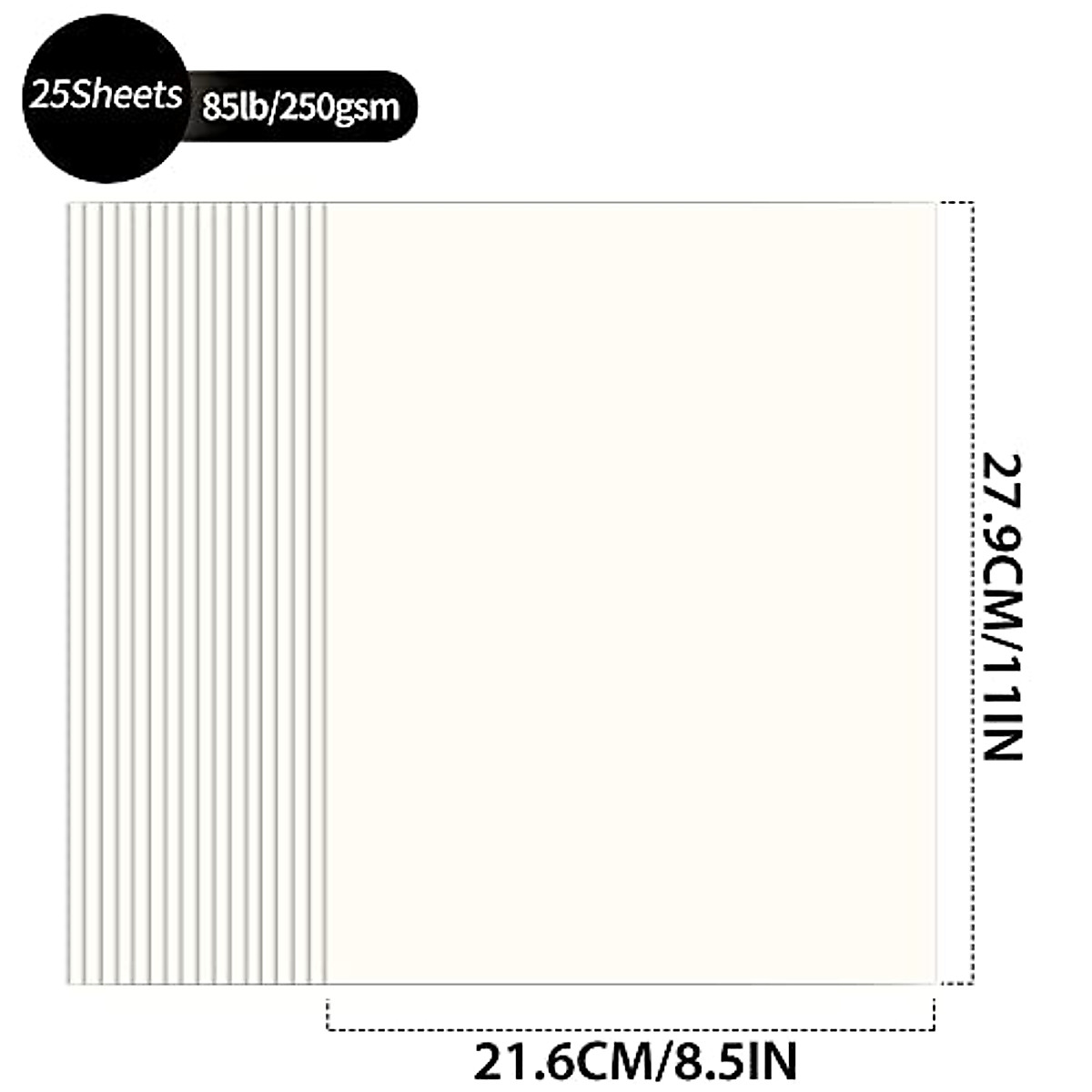 Creamy Cardstock - 8.5'' x 11'' 85lb Cover Card Stock Heavyweight Paper Perfect for Scrapbooks, Art, Crafts, Business Cards 25 Sheets 250g UAP13CC