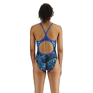 TYR Women's Standard Durafast Lite Diamondfit Swimsuit, Diploria Blue/Green, 32