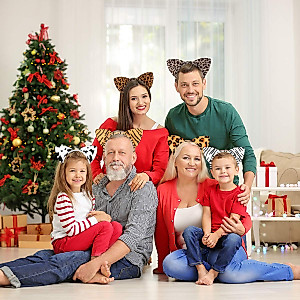 Lurrose 6pcs Plush Cheetah Leopard Grain Cat Ear Hairbands - Cosplay Hair Hoops and Headbands for Halloween, Festivals, Holidays