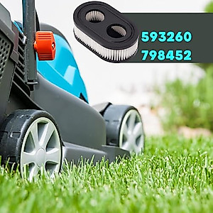 593260 Lawn Mower Air Filter Compatible with 550ex 675exi 725exi Series Engines Model and More, 798452 Air Cleaner Cartridge Filter Troy Bilt TB110 TB200 TB230 Lawnmower and More (3 Pack)