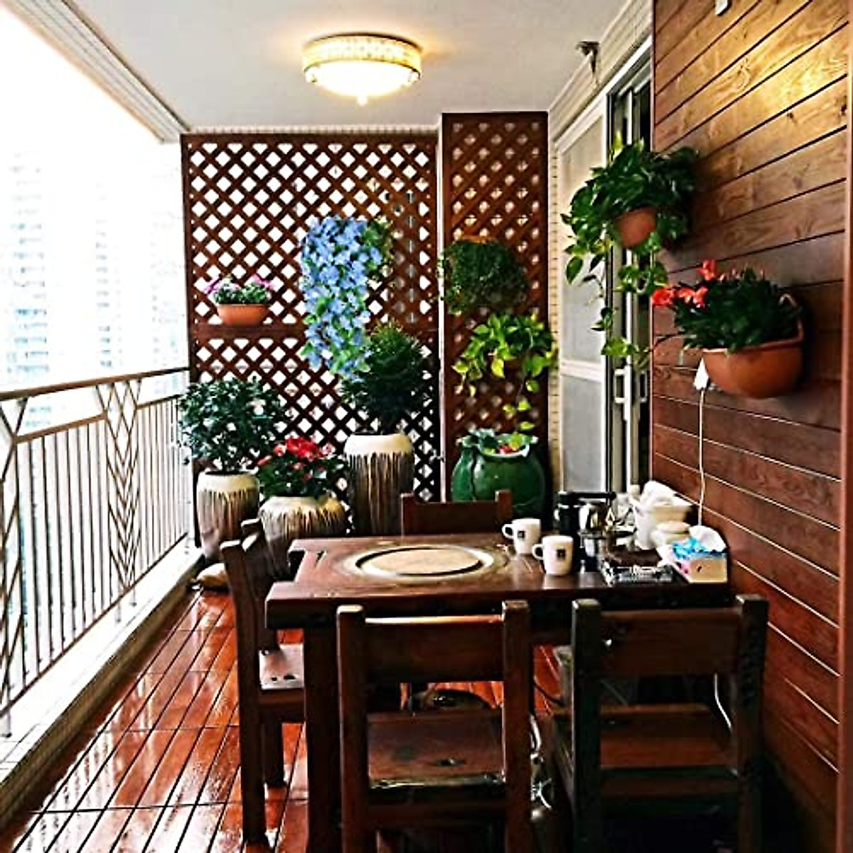 ZFProcess 2 Pack Artificial Hanging Flowers, Fake Hanging Plants Colorful Orchid Flower Bouquet for Wall Home Room Garden Wedding Indoor Outdoor Decoration(Blue)