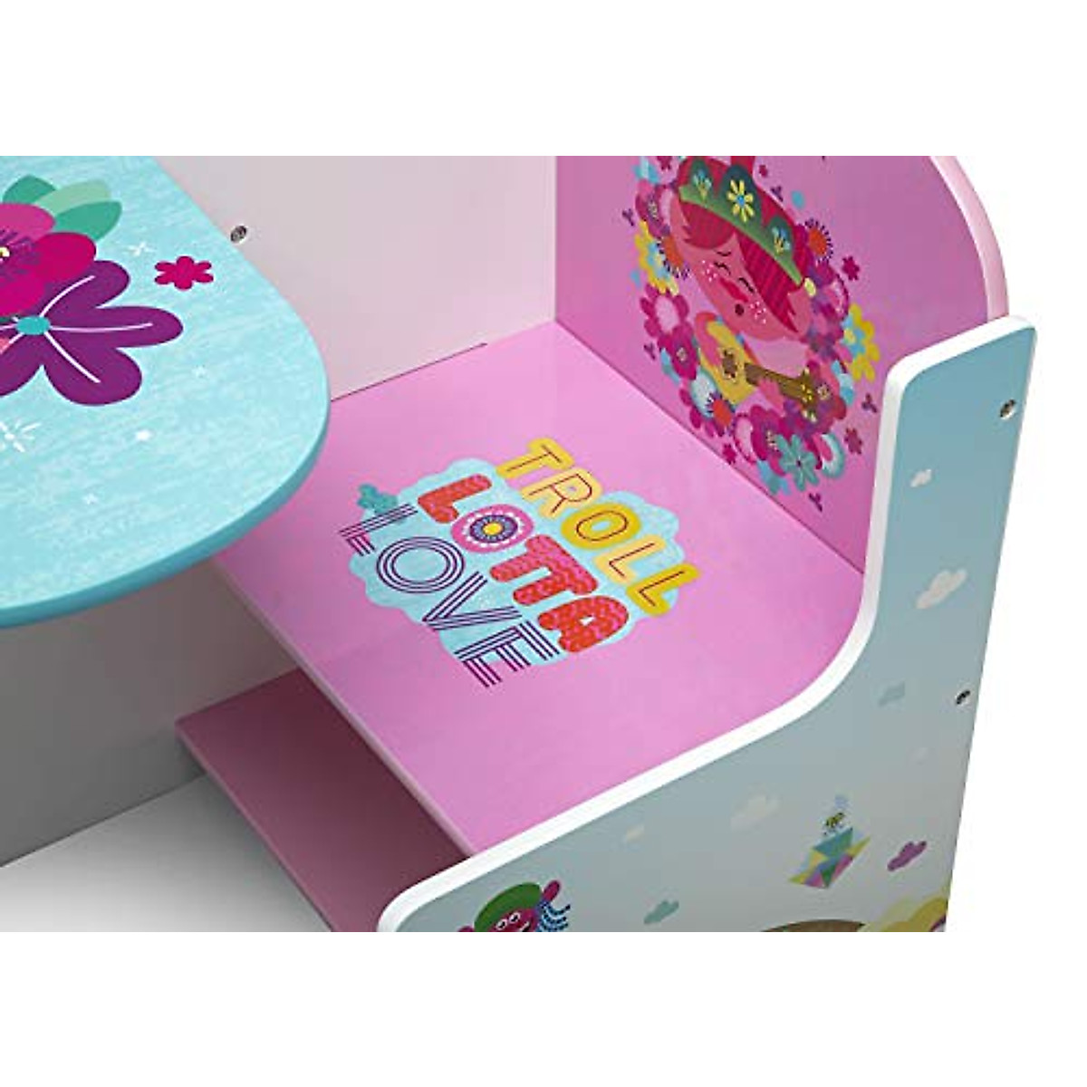 Delta Children Chair Desk with Storage Bin, Trolls World Tour