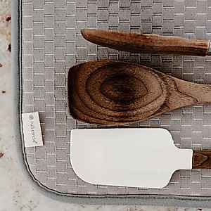 Full Circle Supermatural Dish Kitchen Sink Accessories, Recycled Microfiber Dish Mat, Gray