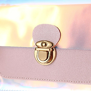 KESYOO Holographic Purse Iridescent Purse Transparent Shoulder Bag Clear Crossbody Bag Fashion Mini Handbag Cute Mini Bag Jelly Purses Chain Bags for Women Girls Ladies 1PC