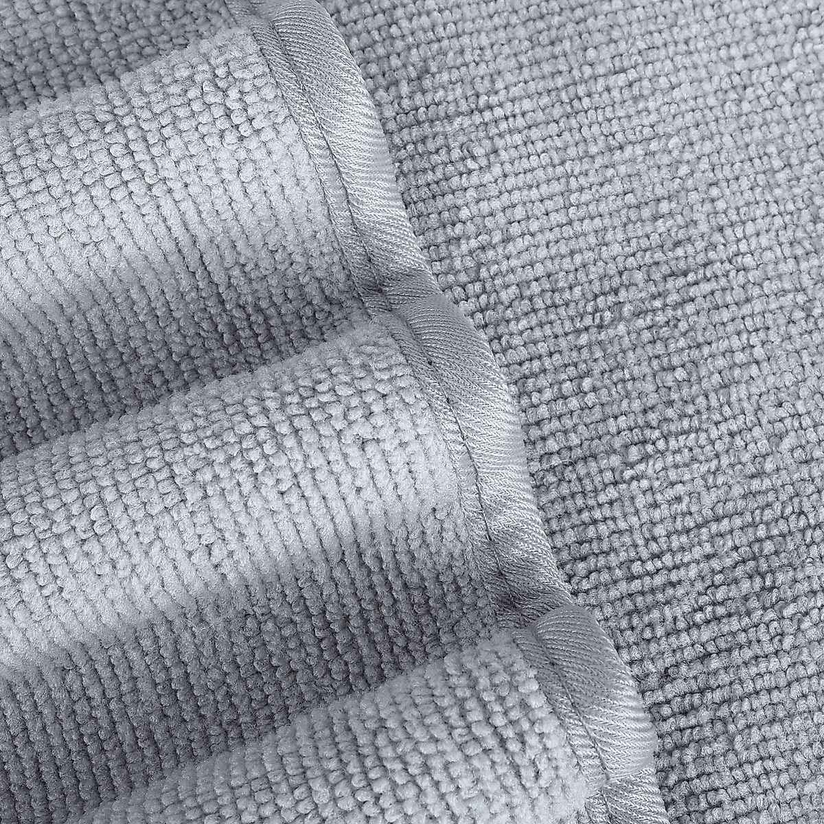 POLYTE Premium Lint Free Microfiber Washcloth Face Towel, 13 x 13 in, Set of 6 (Gray)