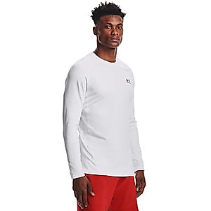 Under Armour Men's ColdGear Armour Fitted Crew, White (100)/Black, Large