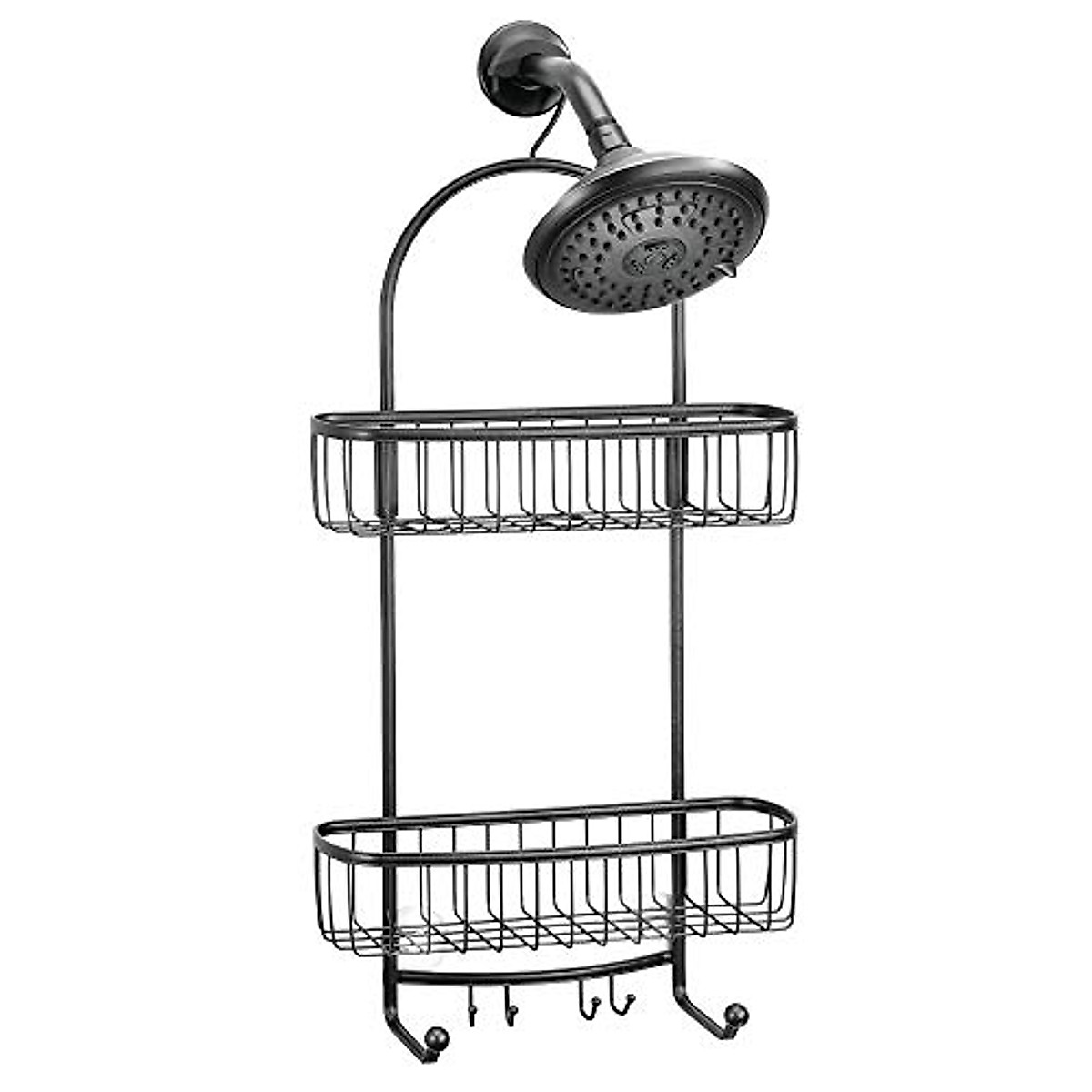 iDesign York Shower Caddy-Over Door, Black