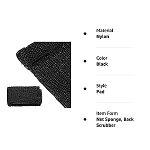 African Long Bathing Net Sponge Long Net Shower Body Scrubber Back Scrubber Skin Smoother Net Bathing Sponge for Daily Use or Stocking Stuffer (Black)