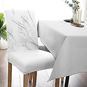 Chair Protector Seat Covers White Marble Gray Crack Stretch Removable Dining Room Chair Cover Set of 6,Modern Abstract Ink Agate Art Slipcovers for Kitchen Party Hotel Wedding
