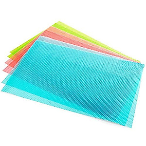 MULLSAN Can be Cut Wire Shelving Papers Mats Vinyl Shelf Liners for Kitchen Cabinets,Drawer,Refrigerator Lining,17.7''X60'' (Blue)