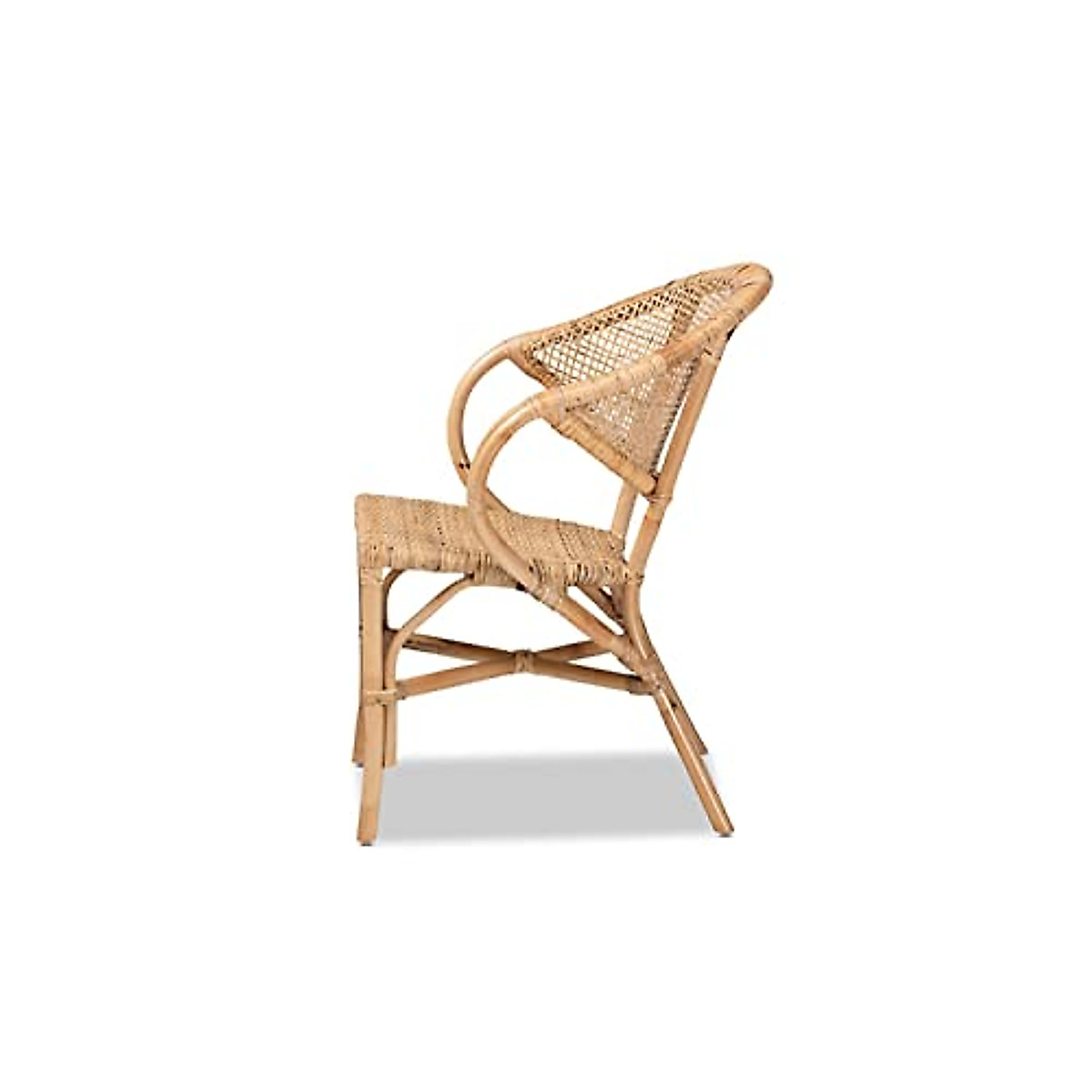 Baxton Studio Varick Modern Brown Finished Rattan Dining Chair