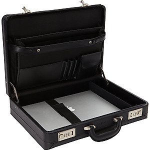 Heritage Travelware Vinyl Single Compartment 17.3” Laptop Case with Secure Combination Lock Briefcase, Black, One Size