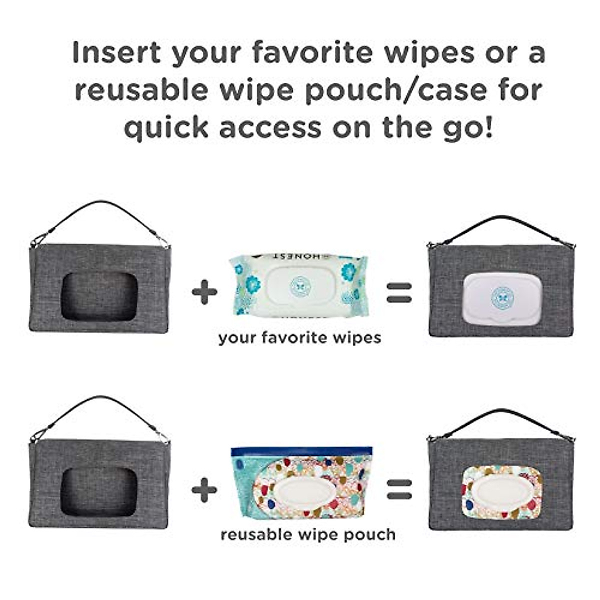 liuliuby Crossbody Diaper Clutch - Diaper Pouch, Small Diaper Bag, Wristlet (Heather Gray)