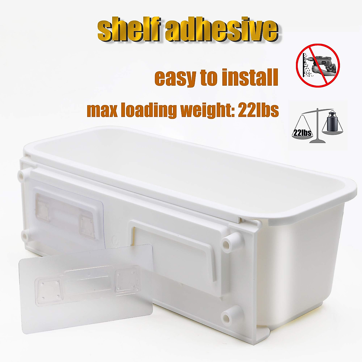 2 Pack Sliding Cabinet Basket for Bathroom, Pull out Storage Drawer Shelves for under Kitchen Sink or Limit Space, Long 14.8in by Wide 6in by Hight 4.4in, White