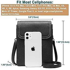KINOUCHI Small Crossbody Cell Phone Purse for Women - PU Leather Shoulder Handbag Wallet Mini Messenger Bag for Teen Girls Gift