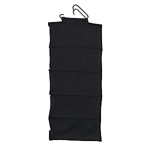 Household Essentials 10 Pocket Closet Hooks Hanging Shoe Organizer, Black