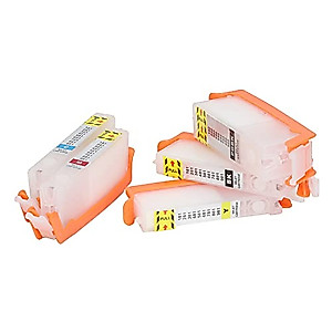 FTVOGUE 5Pcs Ink Cartridge PGBK BK C M Y Smoothly Operation Reusable Printer Ink Cartridge with Permanent Chip (280-281)