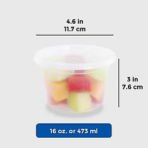 Freshware Food Storage Containers with Lids [24 Pack, 32oz] & Food Storage Containers with Lids [36 Pack, 16oz] - Plastic Containers, Deli, Slime, Soup, Meal Prep Containers | BPA Free