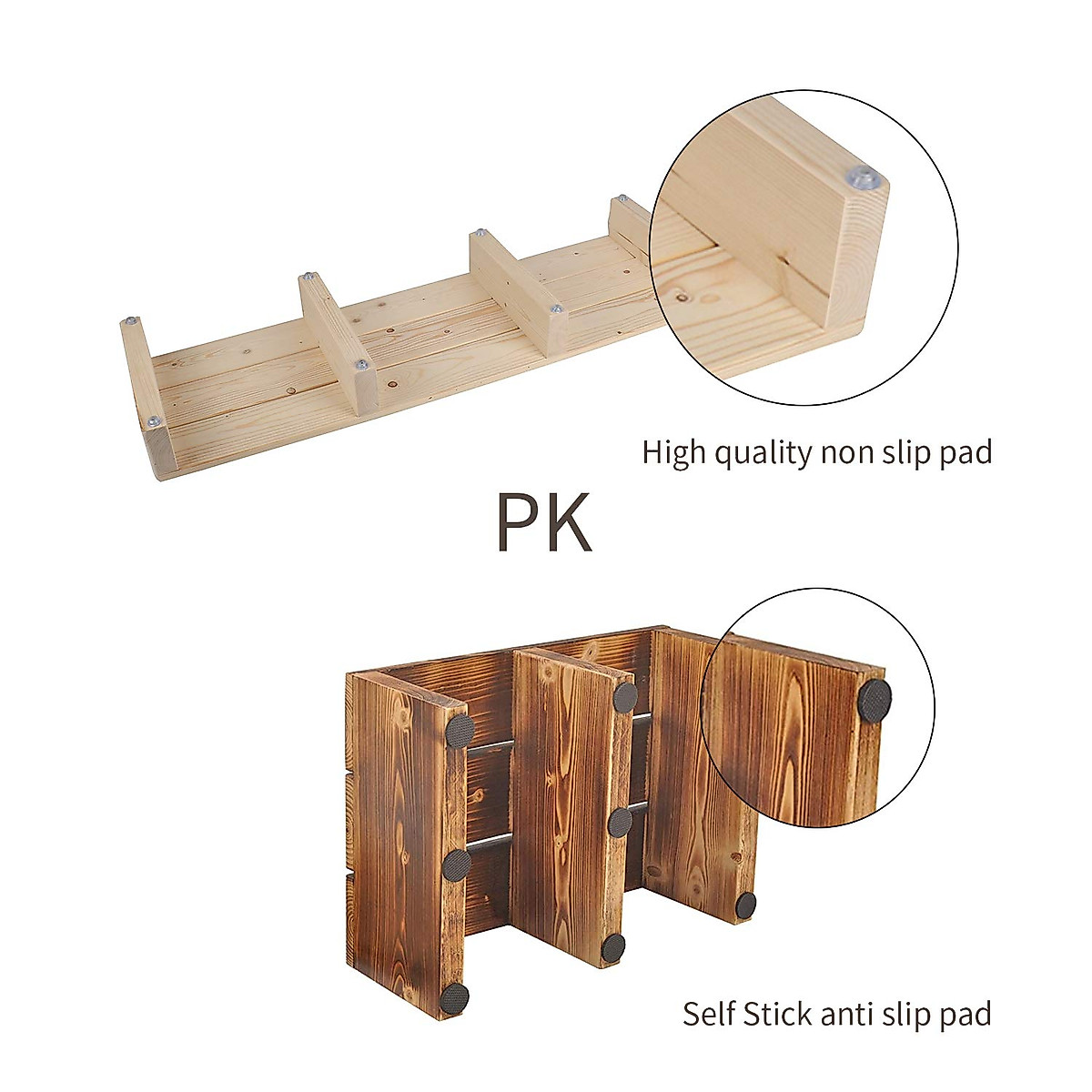 MYOYAY Wooden Bedside Step Stool Solid Wood Step Stool Indoor Outdoor Wooden Foot Stepper 40 x 12 x 4 inch