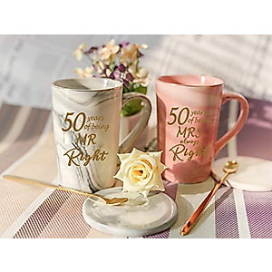 50th Wedding Anniversary Coffee Mugs 50th Wedding Mugs 50 Year Parents Anniversary Mugs 50th Anniversary Mugs for Couple Her Husband Wife Parents Golden Anniversary Mugs for Parents Mugs 14 Ounce