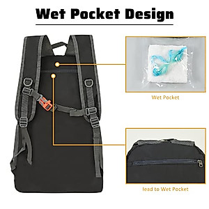 MAXTOP 30/40L Lightweight Packable Backpack for Hiking Traveling Camping Water Resistant Foldable Outdoor Travel Daypack (Black 50L, 50L)