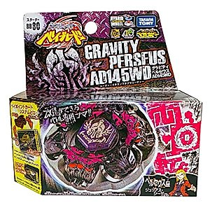Authentic Imported from Japan Bey Battling Top Blade(BB-80 Gravity Perseus AD145WD) Metal Gyro Set with Launchers, with Two Forms (Attack and Defensive), Switchable to Launch in Two Directions