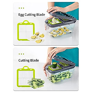 Chopper Vegetable Cutter 22-in-1, Mandoline Slicer with 13 Blades, with Container | Cutter | Egg Slicer | Cheese Grater | Veggie Dicer | Onion Mincer Chopper