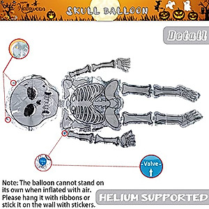 2-pack 52-inch Skull Balloon, Helium Foil Balloon For Halloween Party Decoration Supplies, Nightmare Before Christmas Balloons