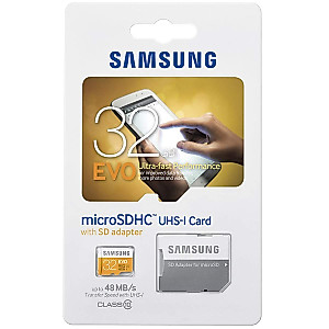 Samsung 32GB up to 48MB/s EVO Class 10 Micro SDHC Card with Adapter (MB-MP32DA/AM)