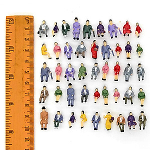 50pcs 1:87 Sitting Pose Model People HO Scale Hand Painted Model Train Park Street Passenger People Figures