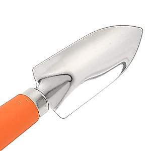 Uxsiya Gardening Tool Set, Garden Hand Tools Orange Narrow Shovel Practical Stainless Steel for Bonsai Pl