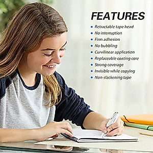 BITOSEE Refillable Retractable Quick Dry White Out Correction Tape,Mini Small Japan Aesthetic Cute White Out, with Easy to Use Kawaii Pen Shaped Applicator,for School Office Students Kids Supplies.