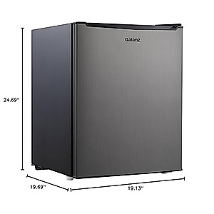 Galanz 2.7 cu ft Stainless Steel Look Single Door Compact Refrigerator