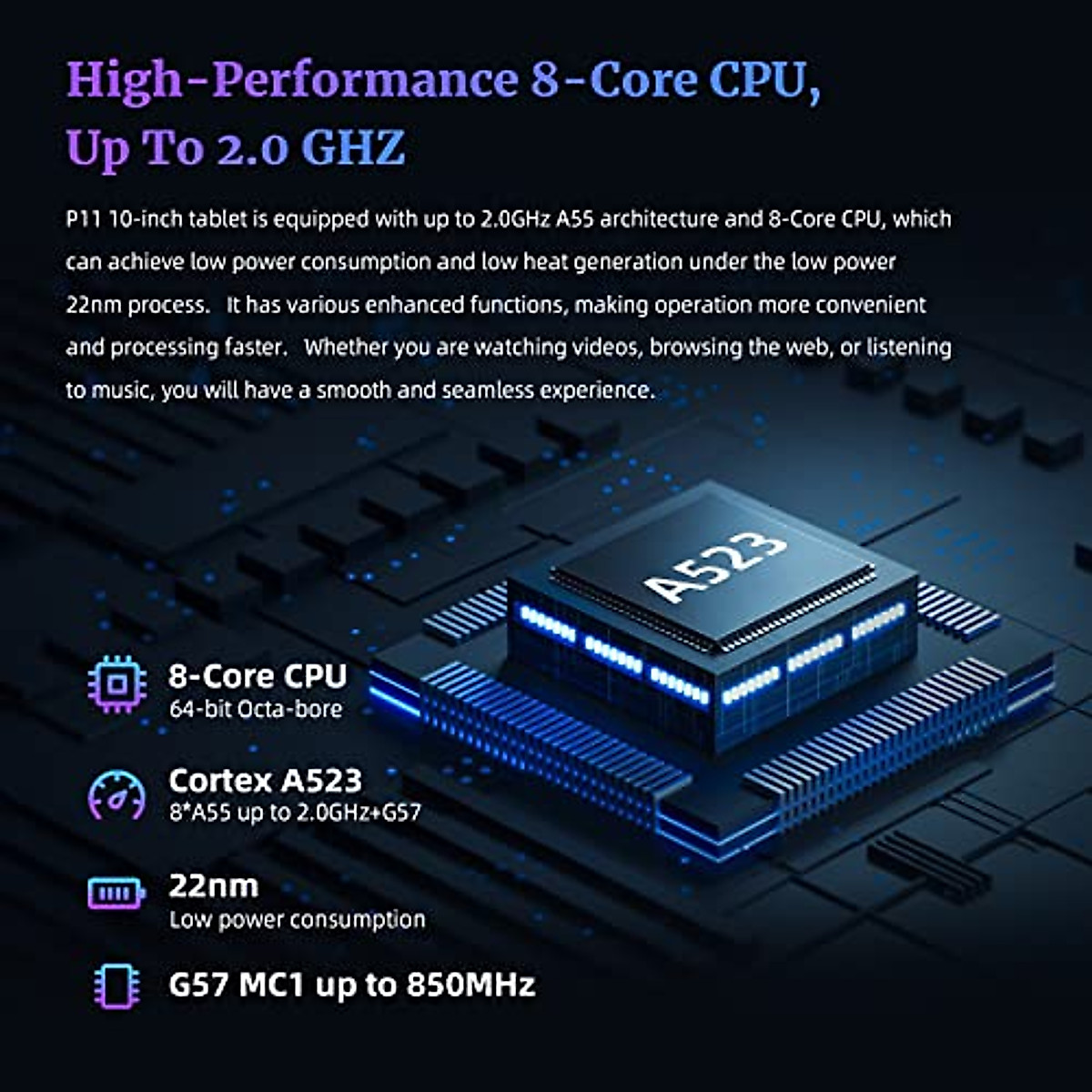 Lville Android 13 Tablet, 10 inch Tablets, 6GB RAM + 64GB ROM(1TB TF) with 8-Core Processor, WiFi, Bluetooth 5.0, 5000mAh Long Life Battery (Gray)