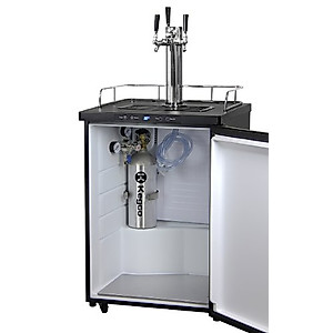 Kegco HBK309B-3 Three Faucet Homebrew Kegerator - Matte Black Cabinet and Door