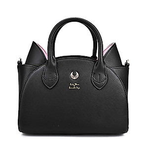 Women Top Handle Bags Cute Cat Ear Shoulder Bags Crossbody Bags(Black)