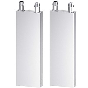 DIYhz Aluminum Water Cooling Block, Liquid Water Cooler Heat Sink System for PC Computer CPU Graphics Radiator Heatsink Endothermic Head Silver 2pcs(40mm x 120mm x 12mm)