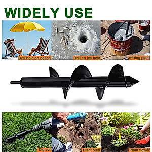 Auger Drill bit Set 3.5x12& 9x1.5 Inch Auger Drill Bit for Planting Garden Auger Spiral Drill Bit for 3/8”Hex Driver Drill Bulb & Bedding Garden Drill Planter with Gardening Gloves