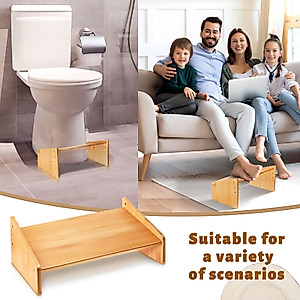 Foot Rest for Under Desk at Work Under Desk Footrest Wooden Foot Stool Under Desk Slanted Desk Foot Rest Ergonomic Adjustable Office Footrests Nursing Foot Stool for Office Home (Low, Light Brown)