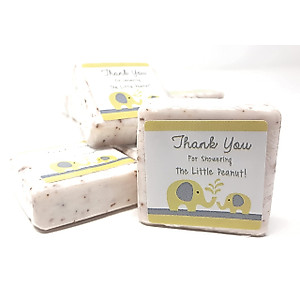 Botanical Bars 12 Yellow and Grey Elephant Thank You Soap Favors - 1.5oz Soap Favors - Gender Neutral Baby Shower Favors - Elephant Baby Shower Favors
