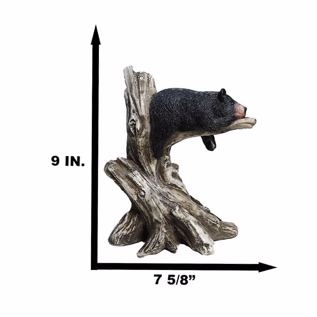Ebros Lazy Days of Summer Black Bear Sleeping On Tree Branch Statue Wildlife Forest Rustic Cabin Decor Bear Figurine