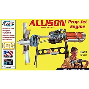 Atlantis Allison Prop Jet Aircraft Engine STEM Plastic Model Kit 1/10 Toy and Hobby