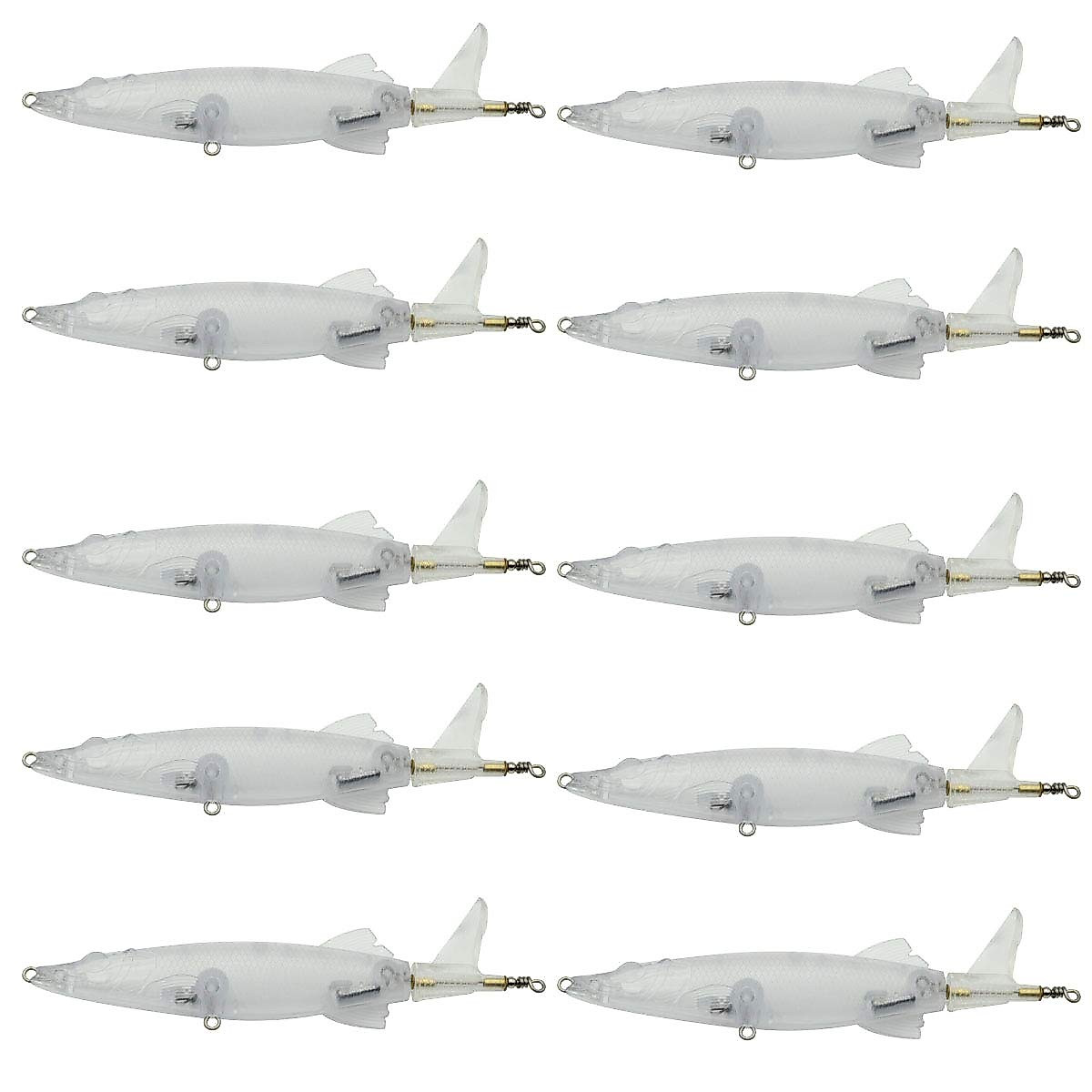 5PCS Fishing Lures Plopper Fishing Lure Whopper Popper Bass Lure 13.66g 12.7cm with Free Oval Eye Topwater Floating Rotating Tail Artificial Hard Bait Oval Eye