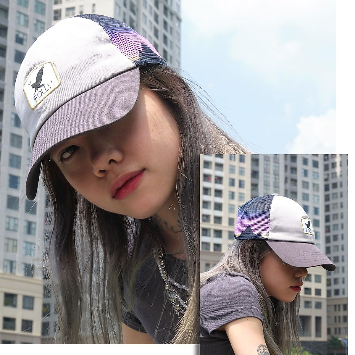 Baseball Cap for Women in Cute Dad Hat Design with Mesh to Stay Cool at The Beach in Summer (Mountain Mesh)