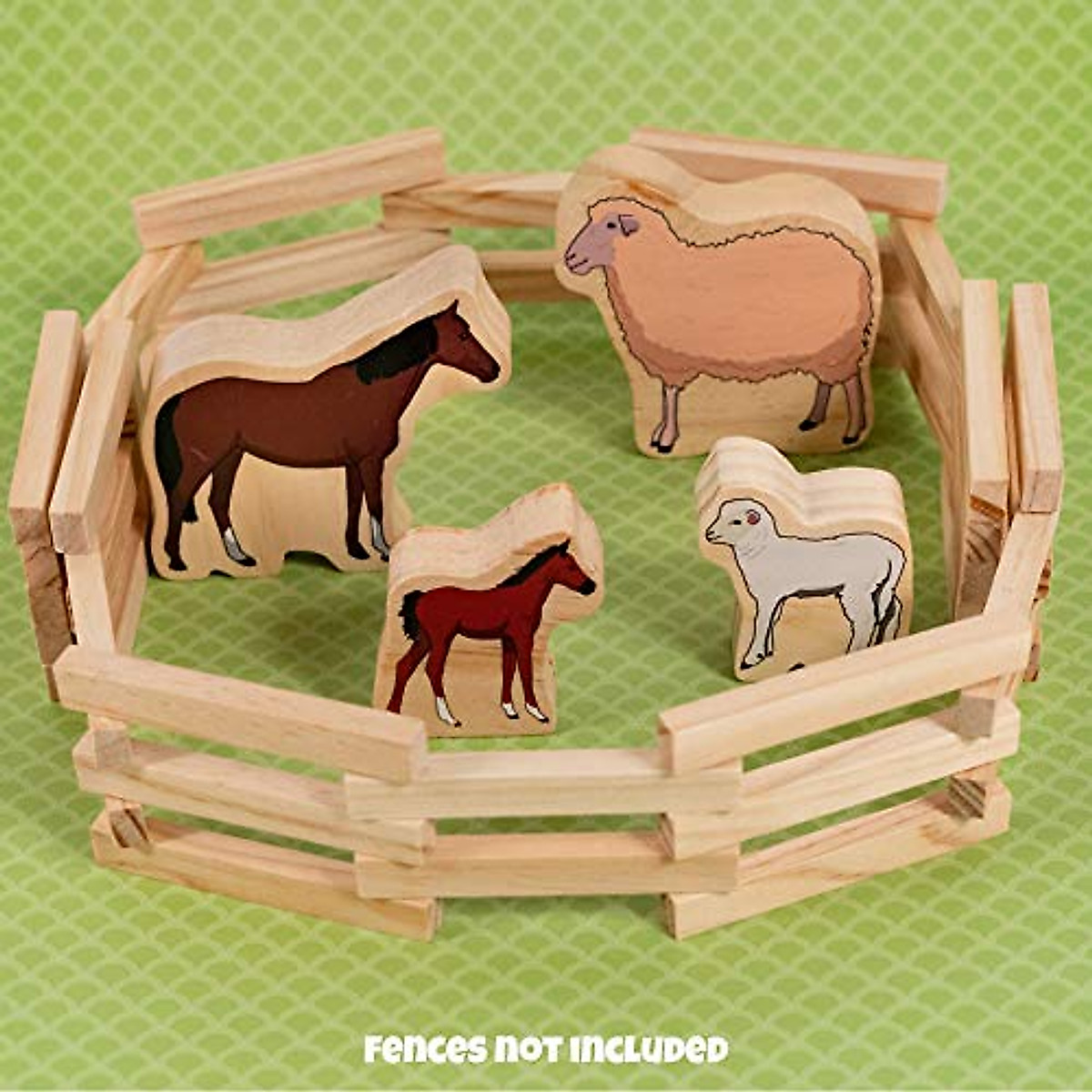 THE FRECKLED FROG FF436 Animal Families - Set of 24 - Ages 12m+ - Matching Game with Animal Fathers, Mothers and Babies - Wooden Animal Blocks for Toddlers - Double-Sided