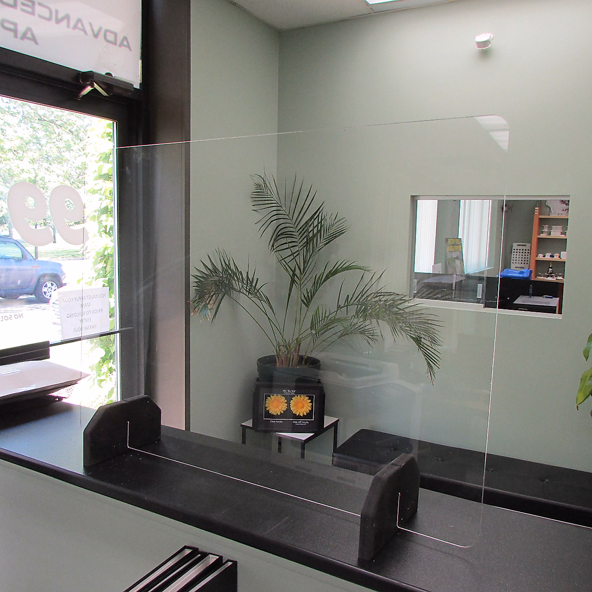 APF Sneeze Guard 24 x 30 Clear Acrylic Plexiglas Shield Protective Screen, Desk, Counter Top Window for Employers, Workers, Customers, Barrier